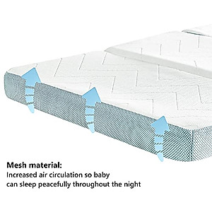 TILLYOU Portable Crib Mattresses, Memory Foam Pack N Play Mattress Pad, Mini Crib Mattress Nap Mat, Portable Trifold Playard Mattress, 38x26x2.25 inches