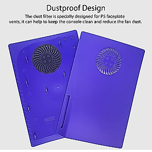 Faceplate for PS5 with Cooling Vents and Dust Filter DOBEWINGDELOU Face Plate Console Cover Replacement Side Plate Shell for PS5 Disc Edition Dustproof Accessories ABS Case Purple