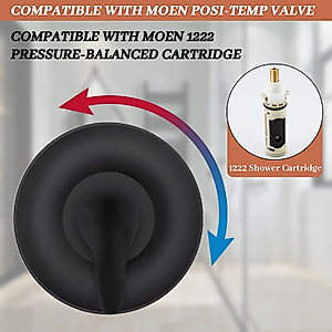 Shower valve Trim Kit Replacement for Moen Gibson Matte Black Posi-Temp Pressure-Balancing Modern Valve Handle Only Trim, Valve Required