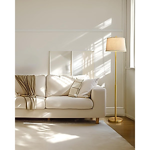 Oneach 61.75" Modern Floor Lamp for Living Room Tall Lamp for Bedroom Gold Floor Lamp with Rotary Switch Industrial Standing Lamp Floor Lamp for Nursery Study Room Office