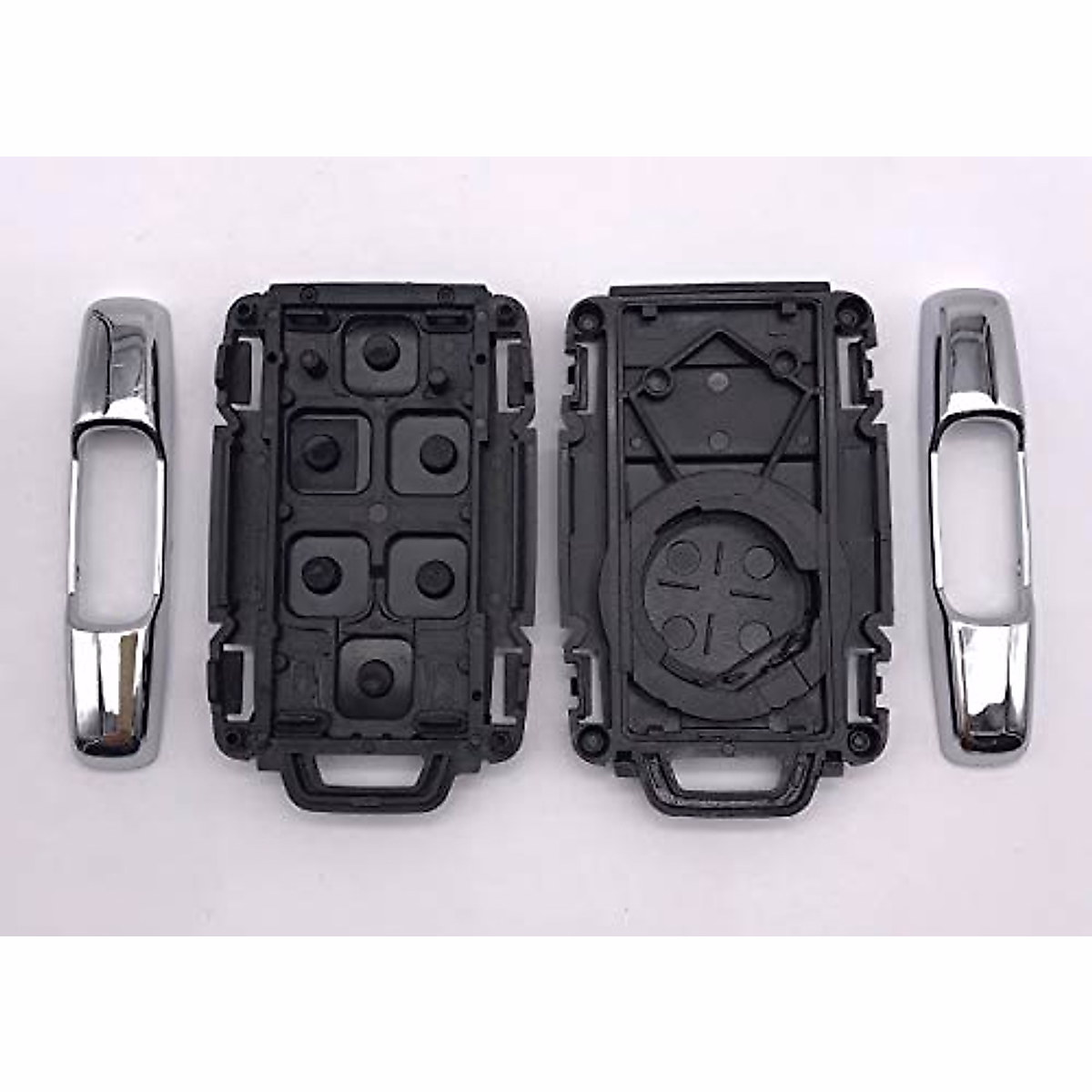 Replacement Key Fob Case Shell Fit for GMC Sierra Canyon Chevy Chevrolet Silverado Colorado M3N-32337100 Accessories 4 Buttons Keyless Entry Remote Car Key Housing Casing Outer Cover (Silver)