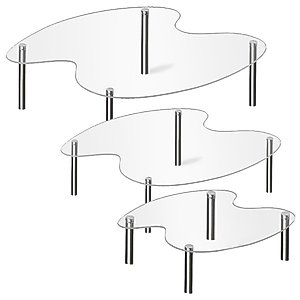 Abaodam 3pcs Cake Display Stand Clear Shelves for Display Toy Storage Stand Perfume Organizer for Dresser Food Stands for Display Party Acrylic Tiered Display Stand Tiered Shelf Organizer