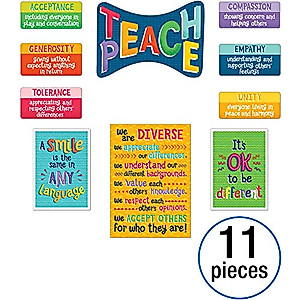 Carson Dellosa – One World Teach Peace Bulletin Board Set, 11 Pieces, Classroom Décor