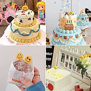 5 Pcs Smiley Face Birthday Candles, Smile Expression Candles, Birthday Cake Decorations