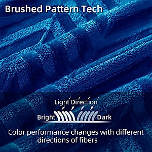 Whale Flotilla Fleece Throw Blanket for Couch, Soft Fluffy Sofa Bed Blanket with Chevron Pattern for All Season, Warm and Lightweight, 50x60 Inch, Royal Blue