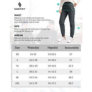 SANTINY Women's Fleece Lined Joggers Water Resistant High Waisted Thermal Sweatpants Winter Pants Hiking Running Pockets(White_M)