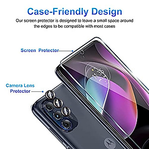 TQLGY 3 Pack Screen Protector for Motorola Moto G 5G 2022 with 2 Pack Camera Lens Protector, Tempered Glass Film, 9H Hardness - HD - Bubble Free - Anti-Scratch - Easy Installation