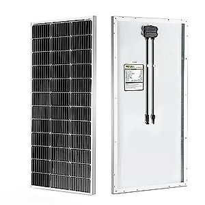 HQST 100 Watt 12V Monocrystalline Solar Panel with Solar Connectors, High Efficiency Module PV Power for Battery Charging Boat, Caravan, RV and Any Other Off Grid Applications-Upgrade Version