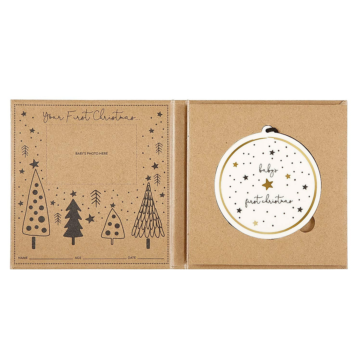 Stephan Baby That's All Collection Baby's 1st Christmas Ceramic Ornament, Tree with Gold Star