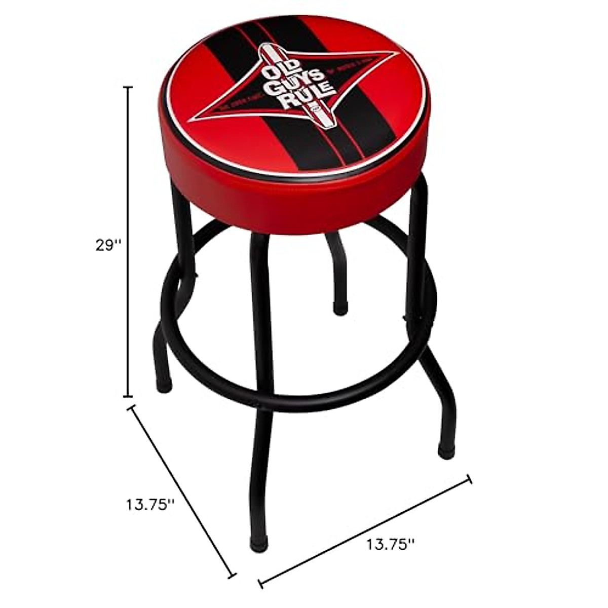 Plasticolor 004775R01 Old Guys Rule Logo Garage and Game Room Stool