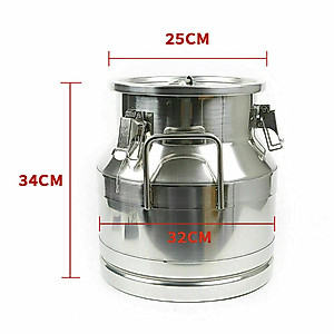 DNYSYSJ 304 Stainless Steel Milk Can with Sealed Lid,20 Liter 5.25 Gallon Milk Bucket Wine Pail Bucket for Milk and Wine Liquid Storage (20L)
