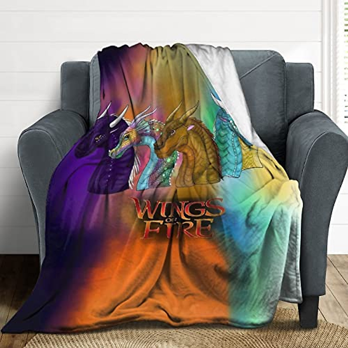 Blankets Fire_Dragon_Wings Throw Blanket for Couch Bed Sofa, Ultra-Soft Blankets Warm Bedding Blanket 40"x50"