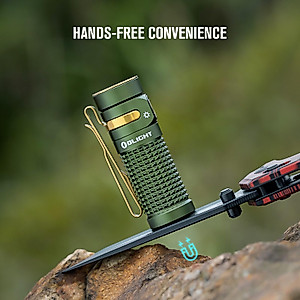OLIGHT Baton4 Rechargeable EDC Flashlight, LED Pocket Flashlight 1300 Lumens with Magnetic Charging Cable, Small Powerful Bright Flashlight IPX8 Waterproof for Home, Camping and Emergencies (OD Green)