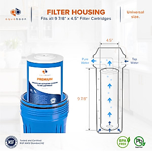 Aquaboon Premium 5 Micron 10" x 4.5" Whole House Coconut Shell Granular Activated Carbon (GAC) Water Filter Replacement Cartridge 10-Pack