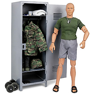 Click N' Play Military Camp Bunk House Life, Military 12” Action Figure Play Set with Accessories Including Army Gear, Bunk Beds, Locker, Army Playset for Boys 3+