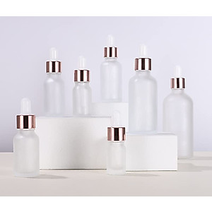 Travel Essential Oil Dropper Bottle - Transparent Frosting Glass Bottle Rubber Essence Cosmetics Dropper Bottles Portable Tincture Bottles With Dropper Empty Bottle Dropper (0.5oz/15ml 6 Pack)