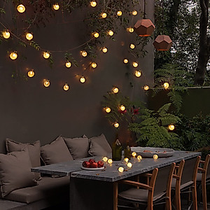 HODLON Solar Lights Outdoor Garden 50 LED 9.5M Waterproof Crystal Ball LED Fairy Lights Outdoor Solar Powered Lights, Decorative Lighting for Home, Garden, Party, Festival Warm White