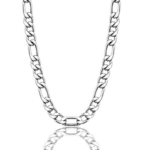 Monily Mens Chain 4MM 18 Inches Stainless Steel Figaro Necklace for Women Mens