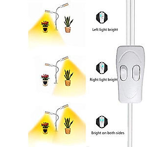 Vionmi Optics Grow Lights for Seed Starting Full Spectrum LED Plant Grow Lamp for Succulent Indoor Plants Sun Lights 2 Head Clip Lamps Replaceable Bulb Adjustable Gooseneck