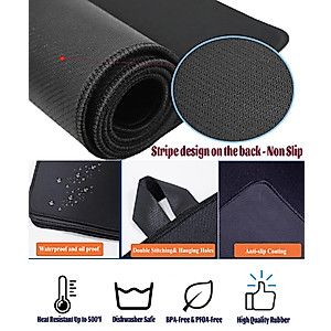 Stove Top Covers, Extra Large Stove Top Cover for Electric, Anti-Slip Waterproof Flat Top Oven Cover Mat Electric Cooktop Cover Protector,Ceramic Glass Stove Top Protector Mat 28.5" X 20.5" Black