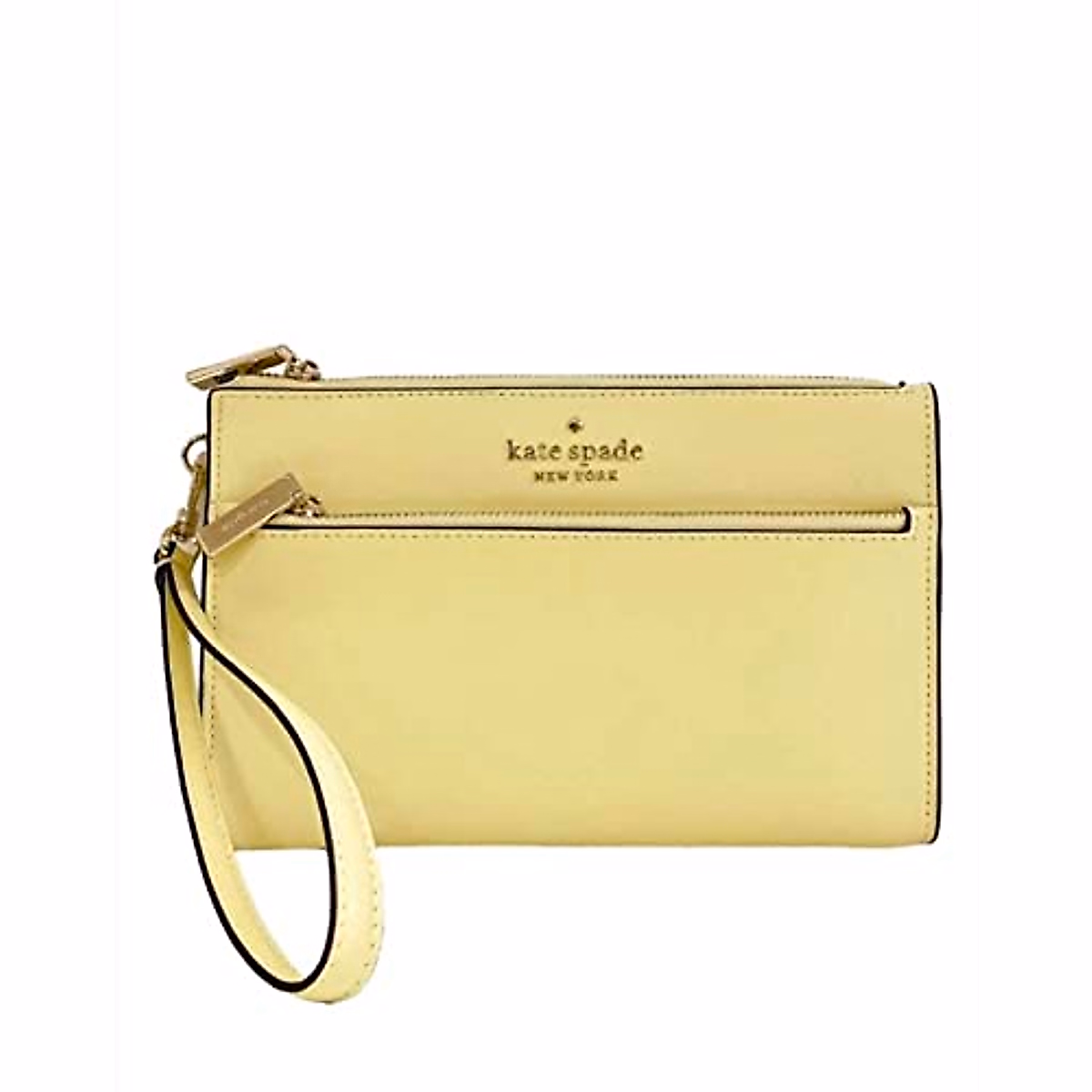 Kate Spade Medium Saffiano Leather Wristlet (Lemon Fond Yellow)