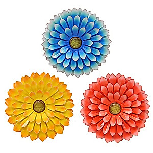 Goodeco Metal Wall Art Flowers - Sunflower Gifts for Women- Large Iron Floral Wall Decor for Balcony/Patio/Porch/Office/Bedroom/Living Room,Best Wall Decor Gift idea 13" (3pack)