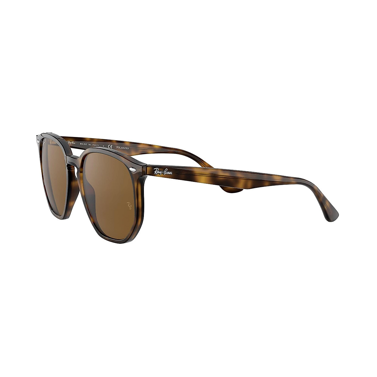Ray-Ban RB4306 Hexagonal Sunglasses, Light Havana/Polarized Brown, 54 mm