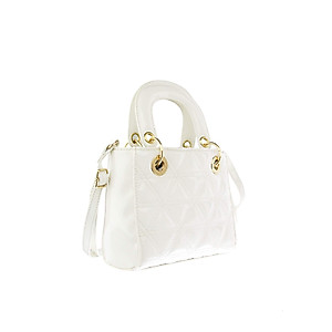 Olivia Miller Women's Faux Patent Leather Quilted Crossbody Mini Chic Handbag