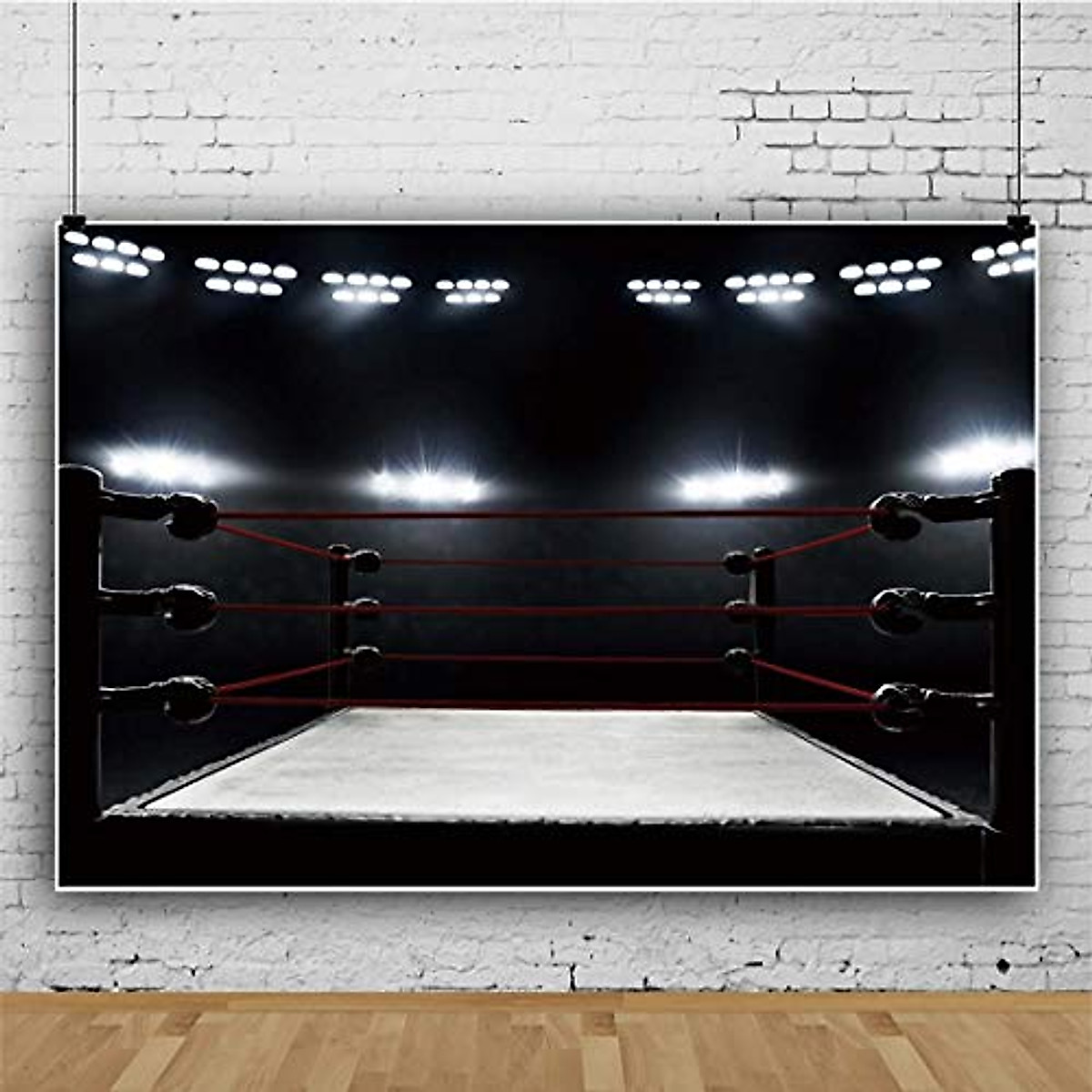 DASHAN 6x4ft Polyester Boxing Backdrop Boxing Ring Boxing Birthday Athlete Competitor Contest Arena Infighter Boxer Photography Background Sports Boxing Theme Party Gym Boys Men YouTube Photo Props
