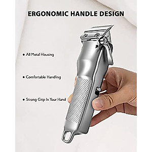 KBDS Professional Hair Clippers for Men, Cordless Clippers and T-Blade Hair Trimmer Barber Kit with Stainless Steel Blades and LED Display USB Rechargeable for Family and Salon