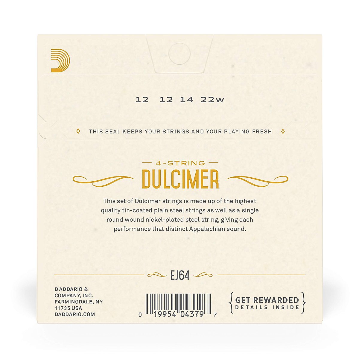 D'Addario EJ64 4-String Dulcimer Strings