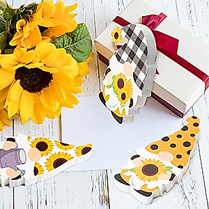 2ooya R HORSE 3Pcs Bee Sunflower Gnome Wooden Sign Honeybee Gnome Wooden Freestanding Table Decor Double Printed Gnome Tabletop Centerpiece Ornament Decoration for Summer Beach Home Office Party