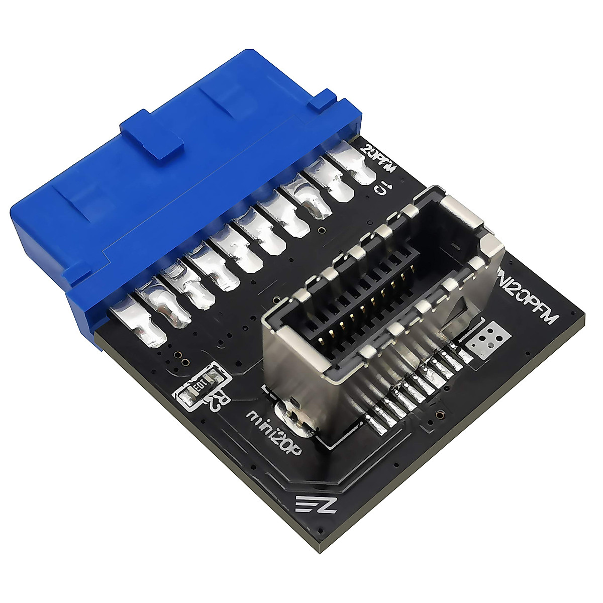 EZDIY-FAB USB 3.0 (3.1 Gen 1) Internal (19-Pin) Header to USB 3.1/3.2 Type-C (20-Pin) A-Key Front Panel Adapter