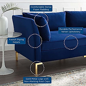 Modway Ardent Performance Velvet Sofa, Navy