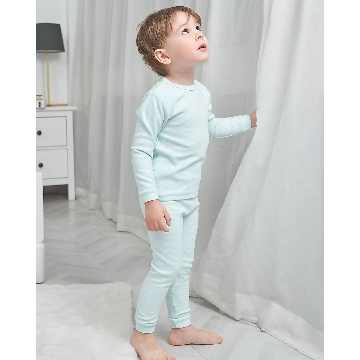 Enfants Chéris Neutral Toddler Pajamas for Girl Boy Pajamas 24 Month Green Stripes