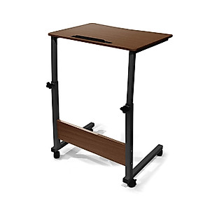 Urban Lifestyle Wood Adjustable Rolling Laptop Desk, Black