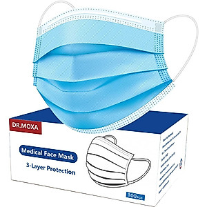 100 Pack Medical Disposable Face Masks for Protection, 3 Layers Safety Face Masks For Adults Daily Use
