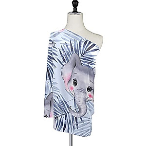 Nursing Cover Breastfeeding Scarf Pattern with Elephants- Baby Car Seat Covers, Infant Stroller Cover, Carseat Canopy (a)