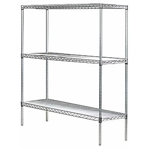 Omega 18" Deep x 48" Wide x 36" High 3 Tier Chrome Starter Shelving Unit