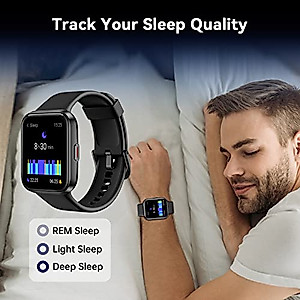 Smart Watch for Women Men(Answer/Make Call), Fitness Tracker with Heart Rate Blood Oxygen Sleep Monitor, 1.7" Touch Screen Smart Watch for Android iPhone iOS with Alexa Built-in, IP68 Waterproof