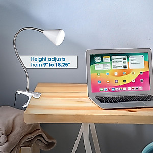 OttLite LED Cone Clip Lamp | Task Lamp, Desk Lamp | Sturdy Clip, Flexible Neck | Great for Home, Office, Work Space, Dorm