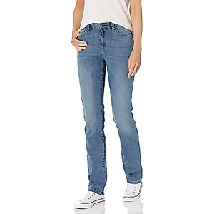 Amazon Essentials Women's Jeans, Mid Rise Straight Leg Style, Medium Wash, Slim Fit