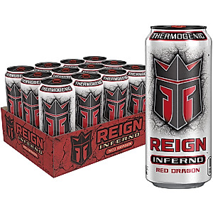 Reign Inferno Red Dragon, Thermogenic Fuel, Fitness and Performance Drink, 16 Fl Oz (Pack of 12)