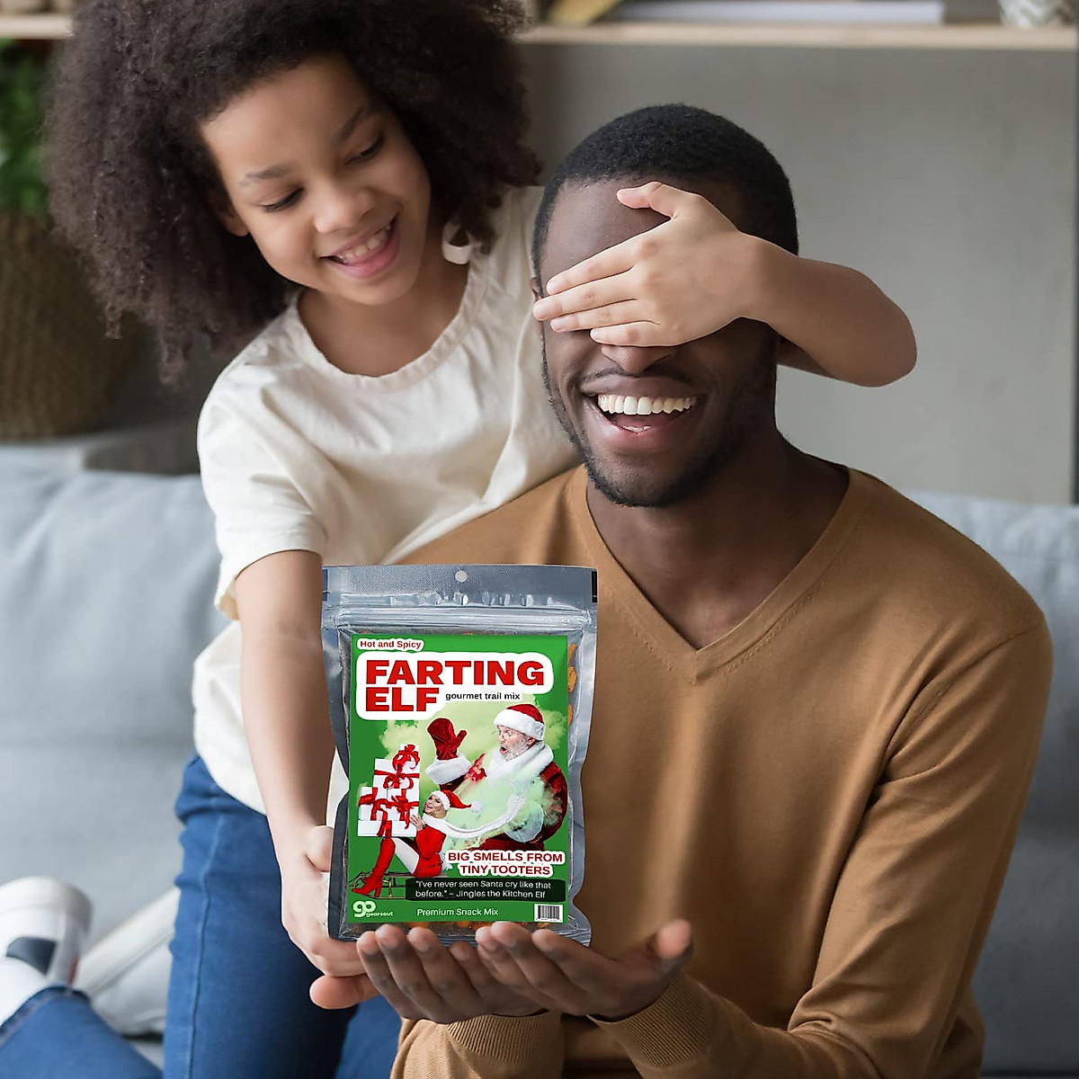 Farting Elf Gourmet Trail Mix - Christmas Gag Gifts Adults Funny Secret Santa Gifts for Adults Mens Food Gift, Elf Gifts for Men Christmas Wish