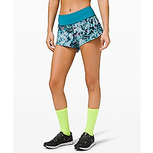 Lululemon Athletica Speed Up Short 2.5 (Quick Start MultiHawaiian Blue, Size 0)