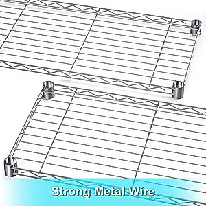 Auslar 3-Shelf Storage Shelves with Casters Heavy Duty 3-Tier Rolling Cart Utility Racks Adjustable Wire Metal Storage Shelving, Chrome