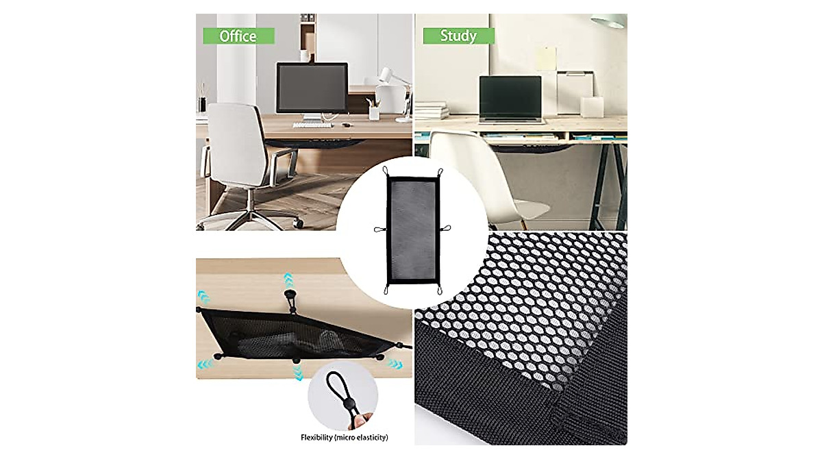 Under Desk Cable Management Net - Flexible, Safe & Easy to Install