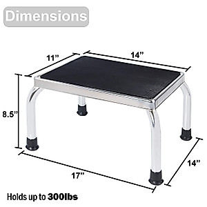 Vaunn Medical Shower Chair with Arms and Back and Foot Step Stool Bundle