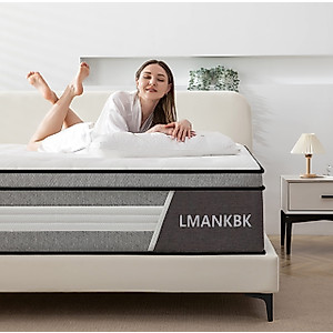 LMANKBK Full Mattress, 10 Inch Innerspring Hybrid Mattress in a Box with Gel Memory Foam, Individually Wrapped Encased Coil Pocket Spring Mattress, Pressure Relief, Medium Firm Support, 54"*75"*10"…