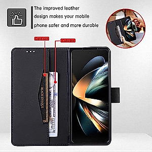 Smartphone Flip Cases Kickstand Case for Samsung Galaxy Z Fold 4 5G Case,Premium PU Leather Wallet Case with Card Holder,Magnetic Closure Shockproof Case Full Body Protection Phone Cover Case Flip Cas